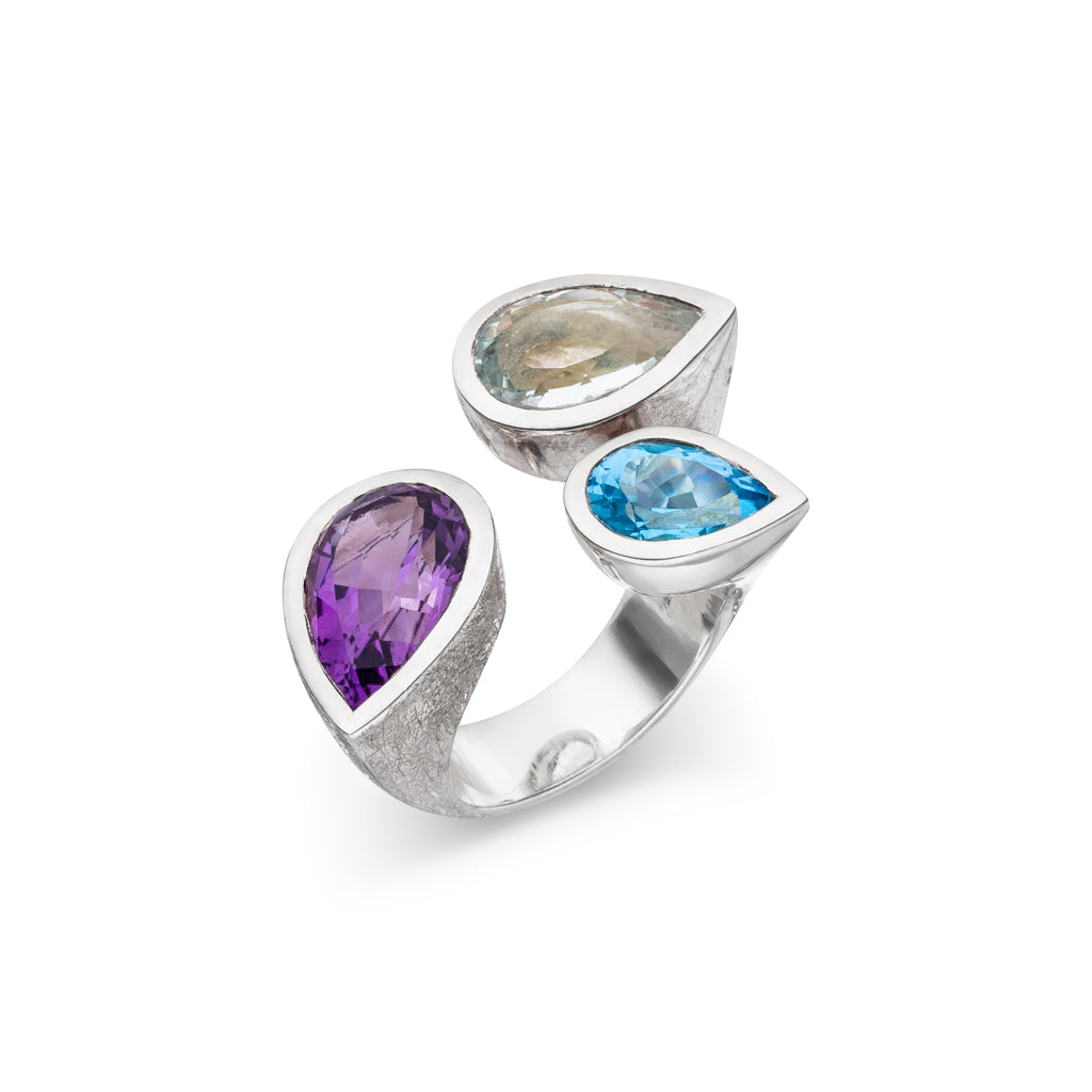 Amethyst aquamarine ring store
